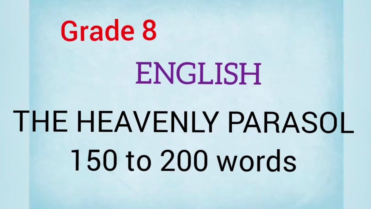Grade 8 English 150-200 words - YouTube