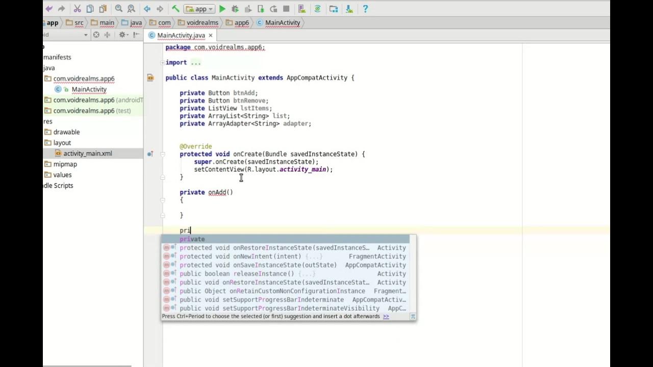 Android 6 - listview and listadapter - YouTube
