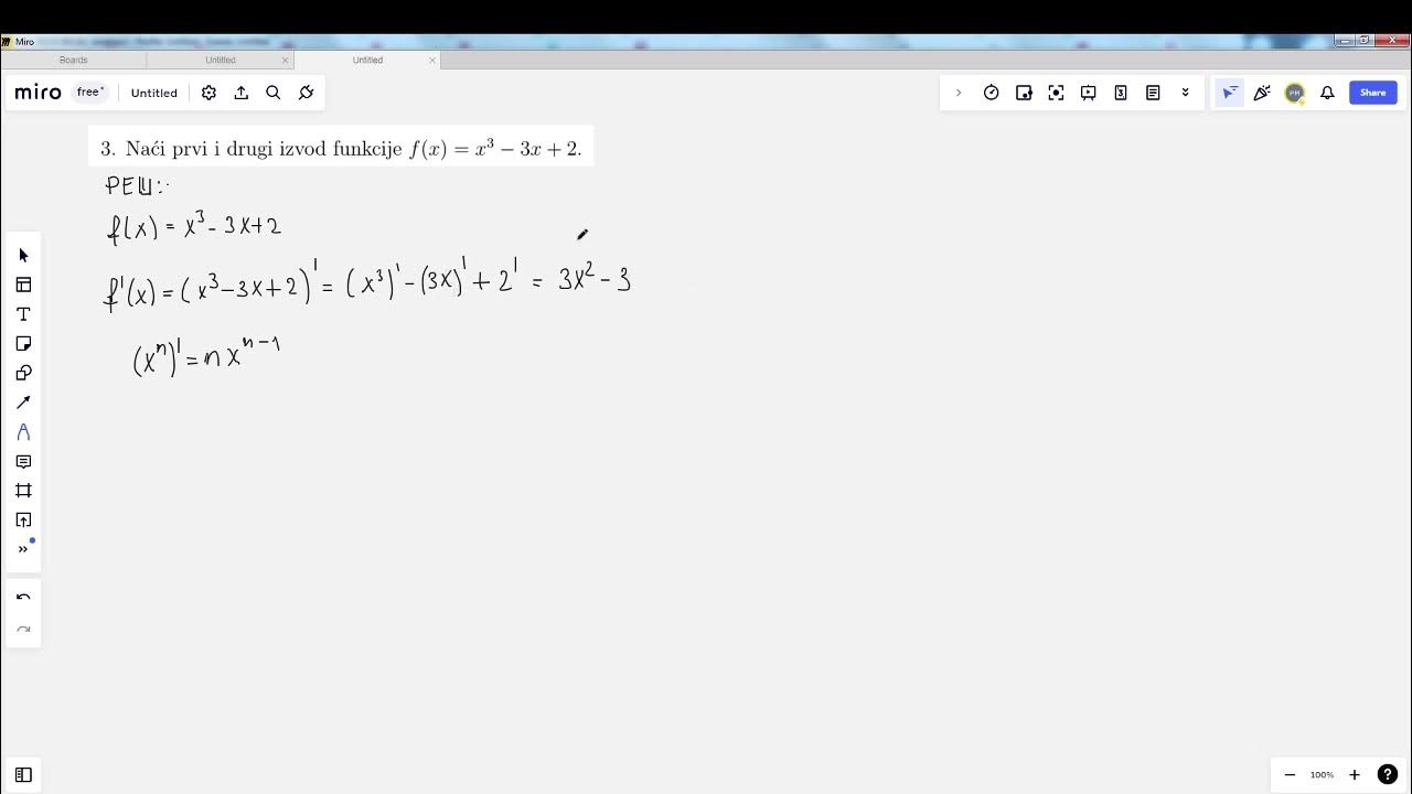 Zadatak: Prvi i drugi izvod funkcije - YouTube