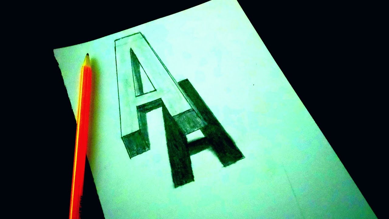 How to draw "A" is simple step by step || pencil drawing... - YouTube