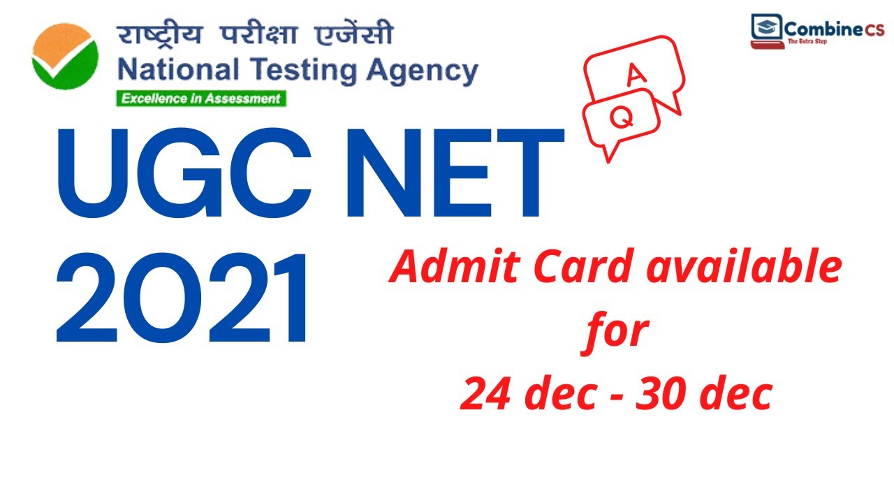 UGC NET Admit card available for dates 24 DEC - 30 DEC | NET EXAM 2021 ...