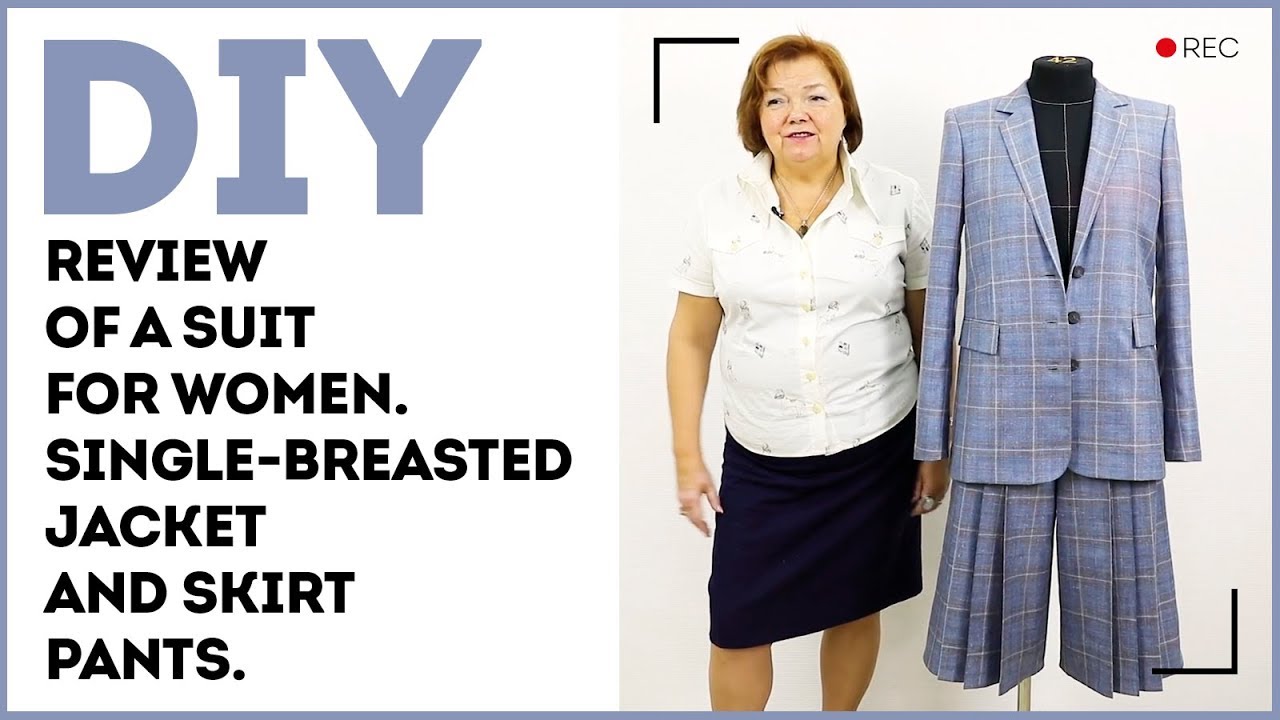 DIY: Review of a suit for women. Single-breasted jacket and skirt pants ...
