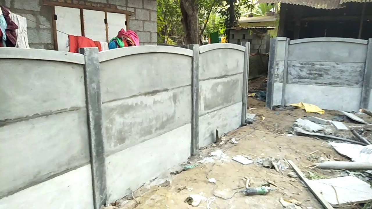 Slab Mathil &fencing work - YouTube