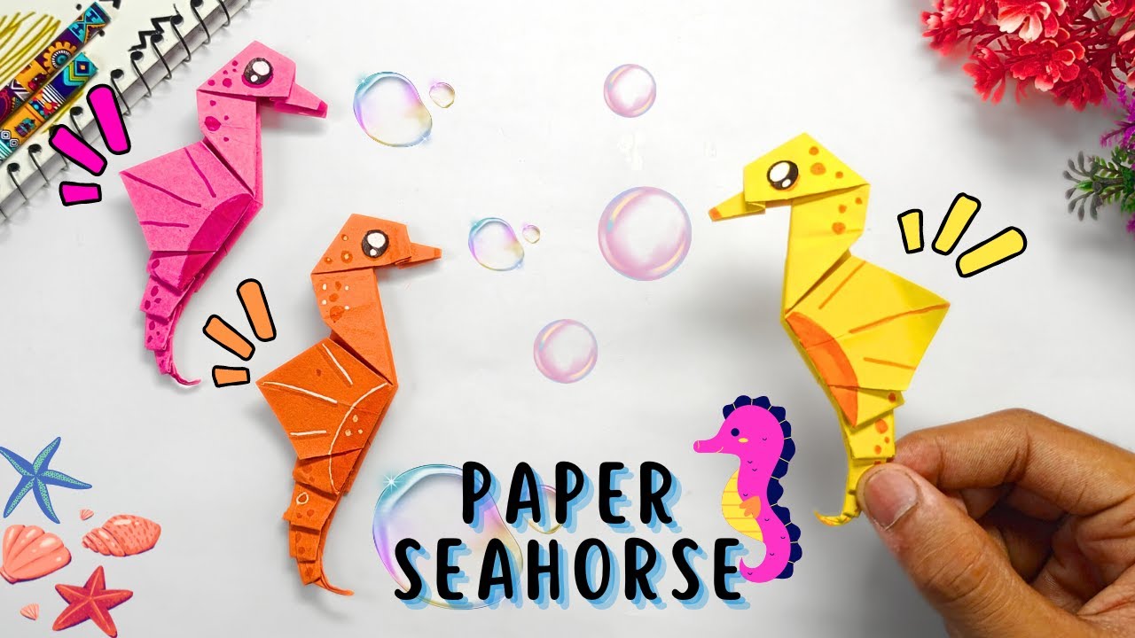 DIY Origami Paper Easy Seahorse | Paper Easy Origami Seahorse |DIY ...