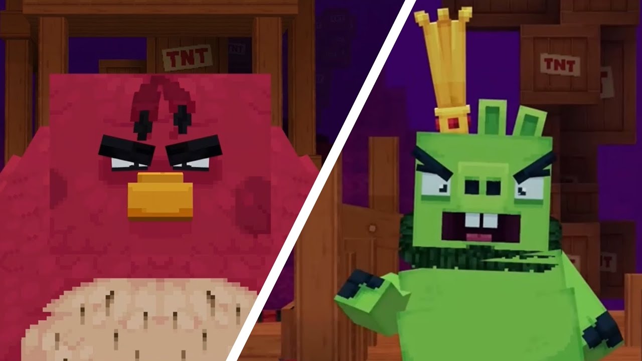 Angry birds Minecraft - team Terence vs king pig - YouTube
