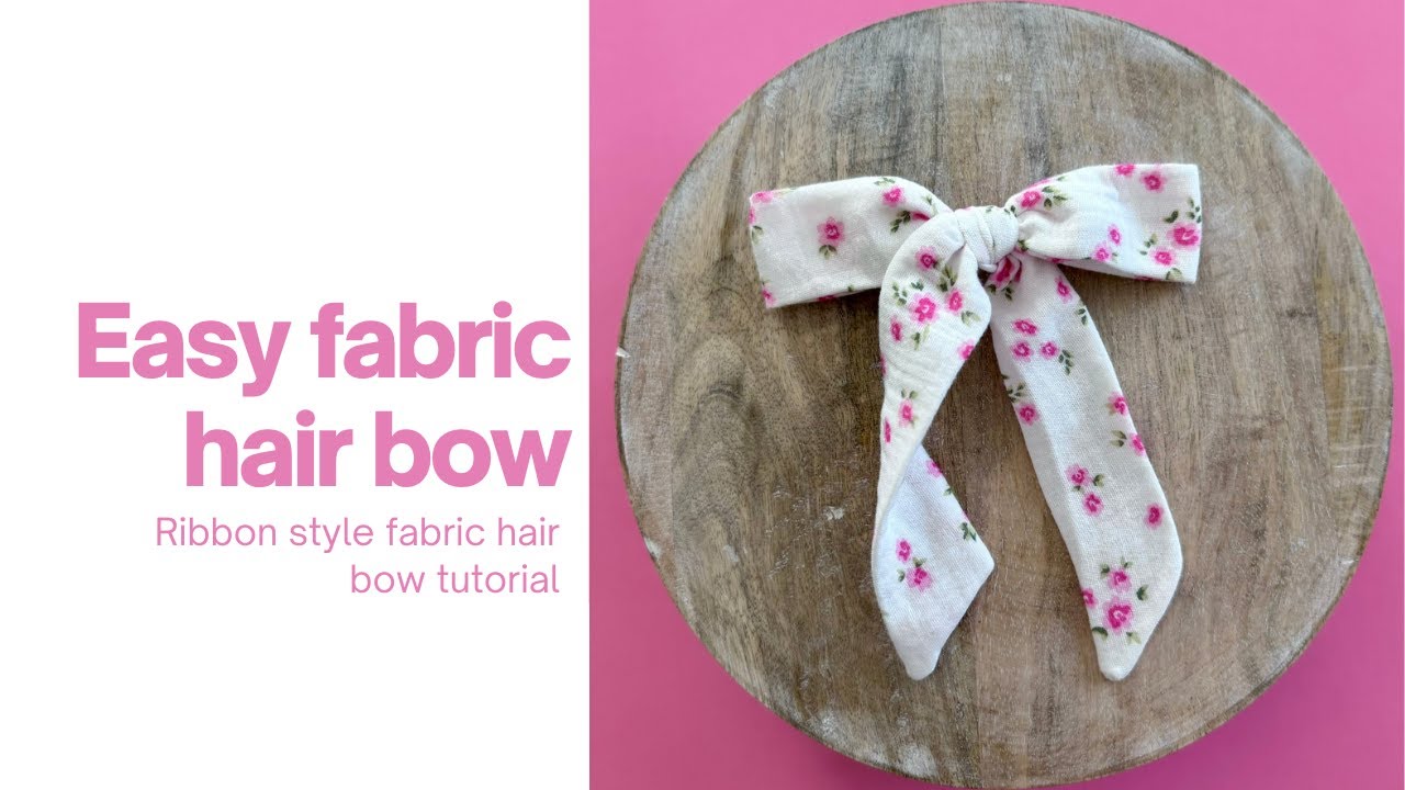Fabric hair bow tutorial | Ribbon style - YouTube