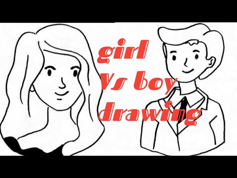 how to draw female vs. male face. girl drawing🙍‍♀️ Vs.boy drawing🙎‍♂️ # ...