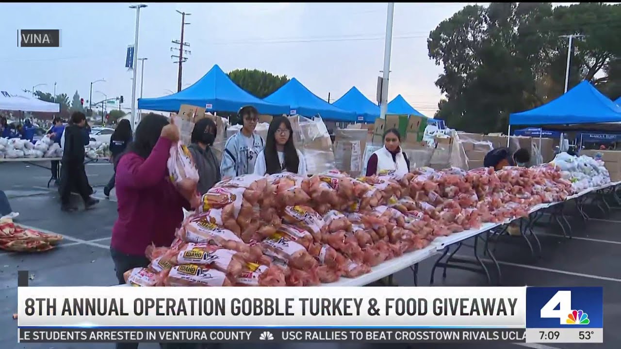 8th annual Operation Gobble turkey and food giveaway - YouTube