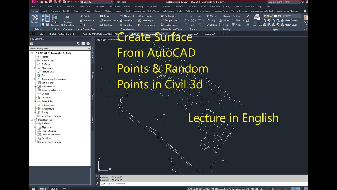 How To Create Surface From AutoCAD Points YouTube How To Create Surface From AutoCAD Points YouTube