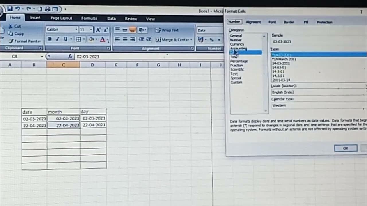 Excel Me Day And Month Name Show Krnalearncomputerbynavinsir Number Format Youtube