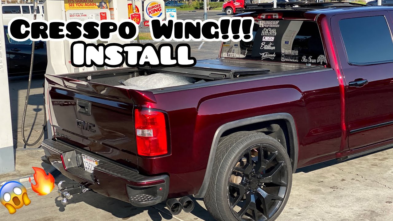 CRESSPO WING INSTALL ON MY TRUCK!(PAINTED CANDY!!!) - YouTube