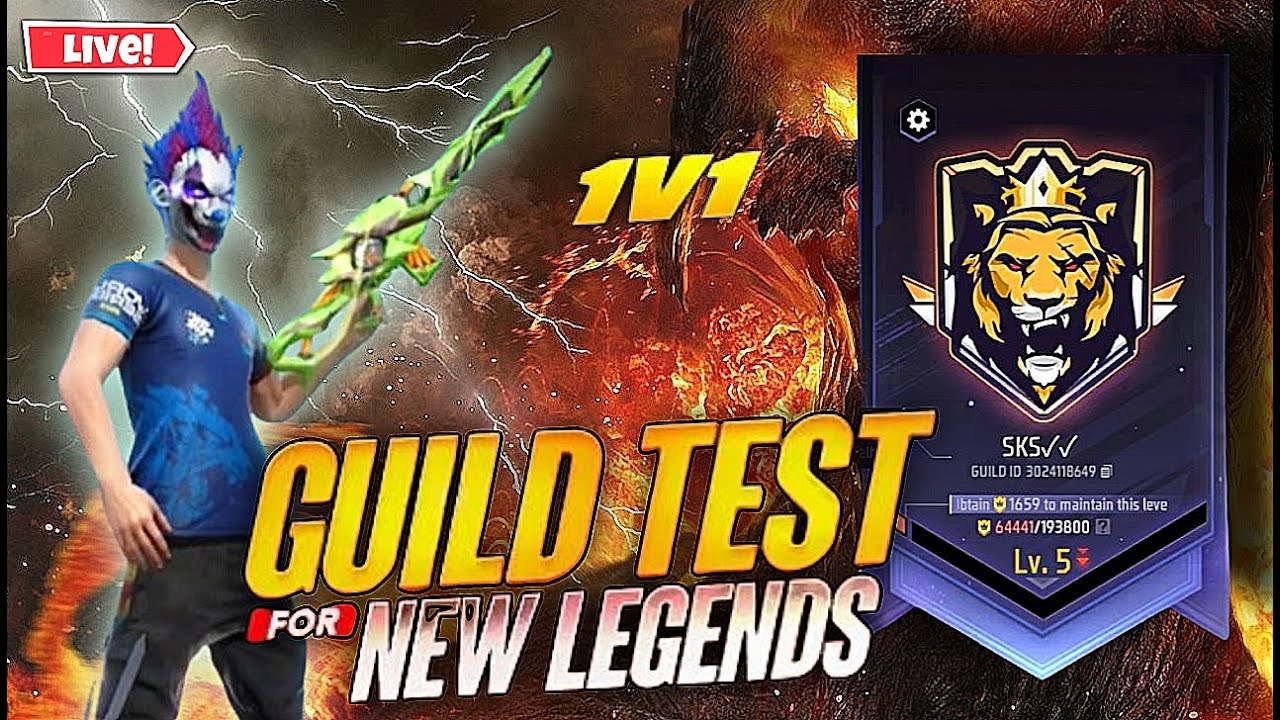 FREE FIRE GUILD TEST LIVE 🎯 - YouTube