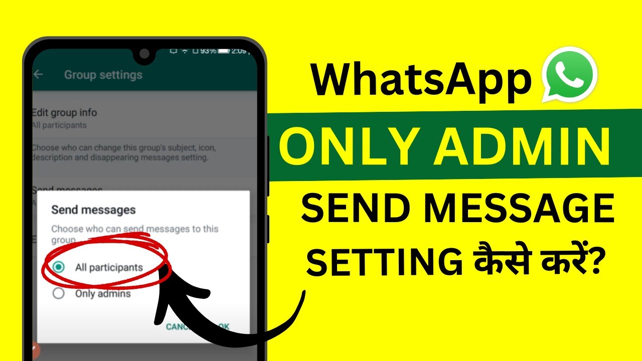 How to Set Admin Only Send Message? | WhatsApp me Only Admin Can Send Message Kaise Karen? - YouTube