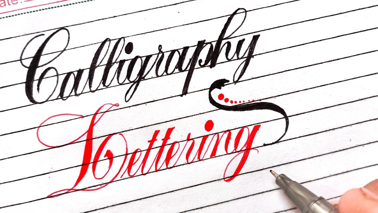 How to write Calligraphy Lettering in stylish handlettering style - YouTube