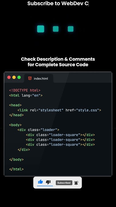 3D Square Loader Animation using HTML & CSS with Source Code | CSS Loader Animation | CSS ...