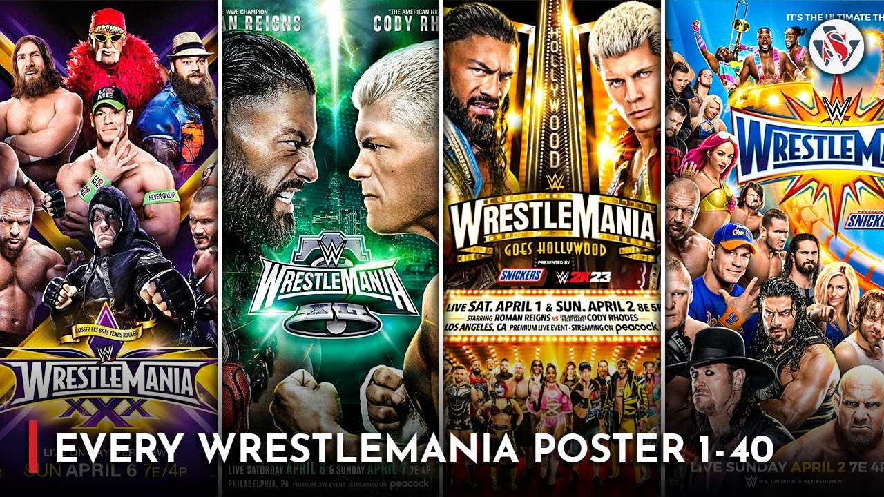 Every Wwe WrestleMania Posters 1-40 | All WrestleMania Posters - YouTube