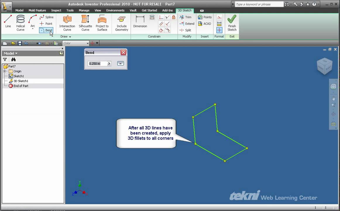 Relative Input in an Inventor 3DSketch - YouTube