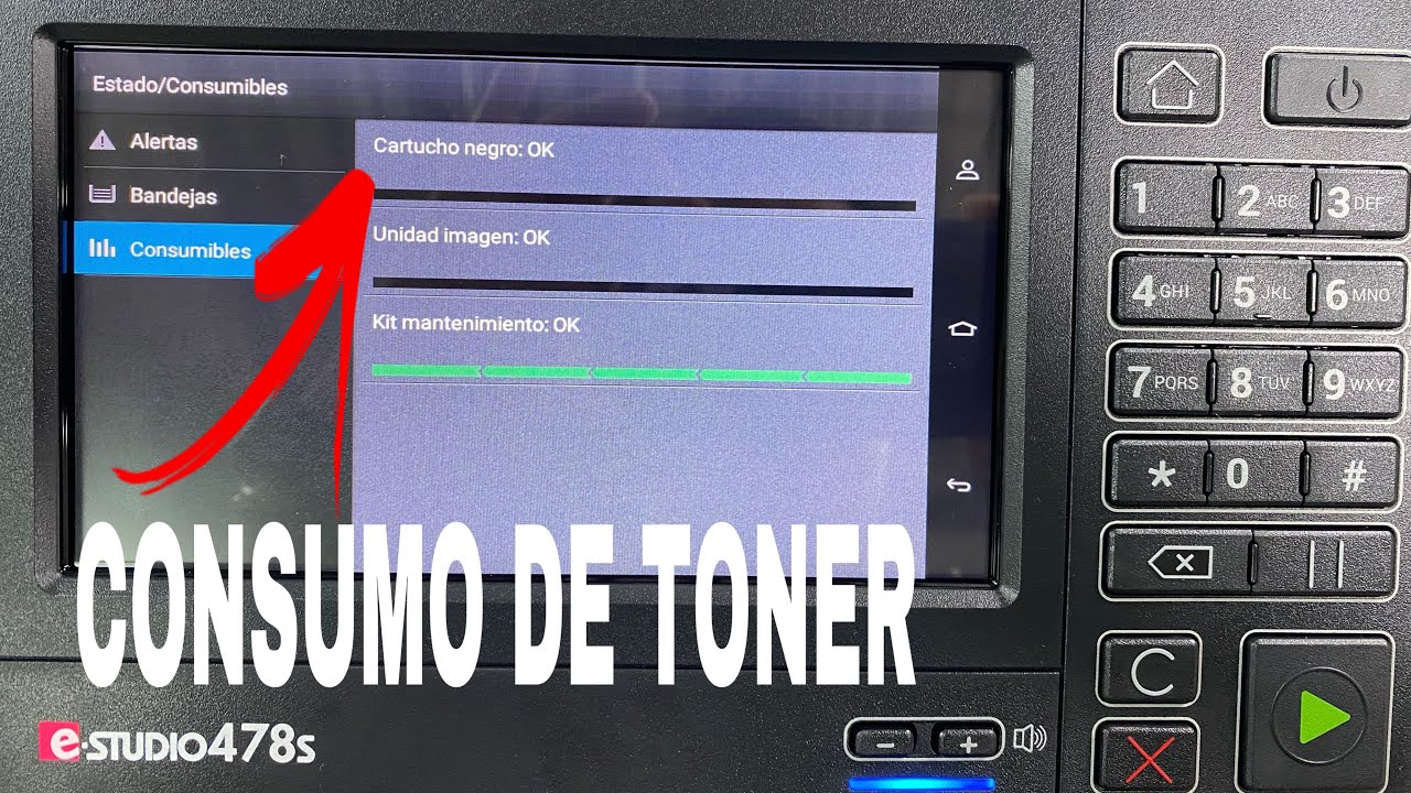 Cómo verificar el nivel de toner Toshiba e Studio 478s - YouTube