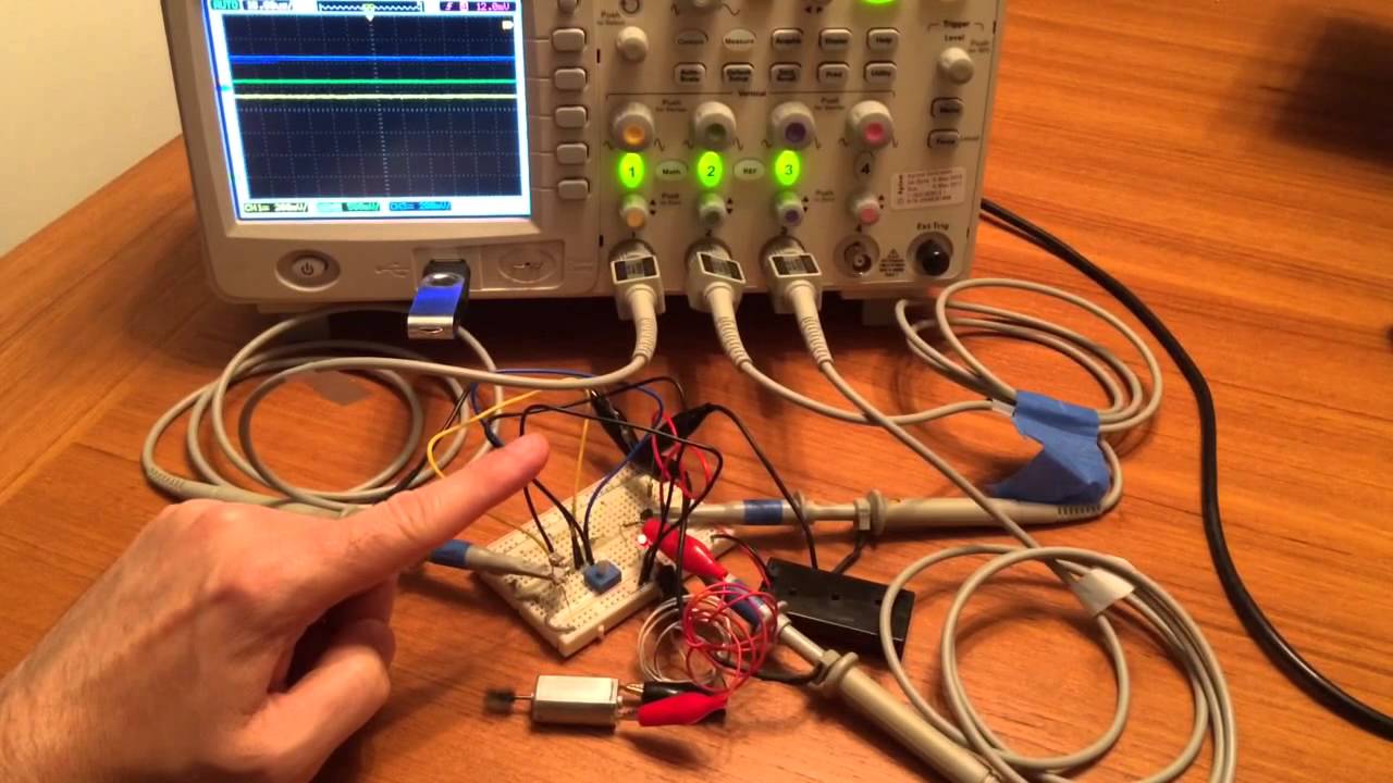 BEAM Robot hooked up to an oscilloscope - YouTube