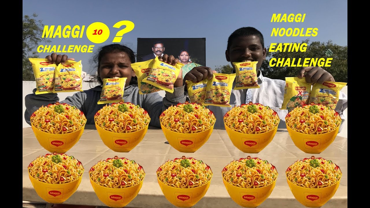 10 packs maggi eating challenge | noodles eating competiton | desafio ...