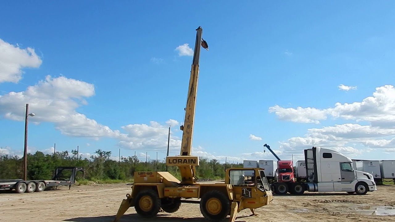 GM106589-1990 LORAIN LRT-110 4X4 ROUGH TERRIAN CRANE - YouTube