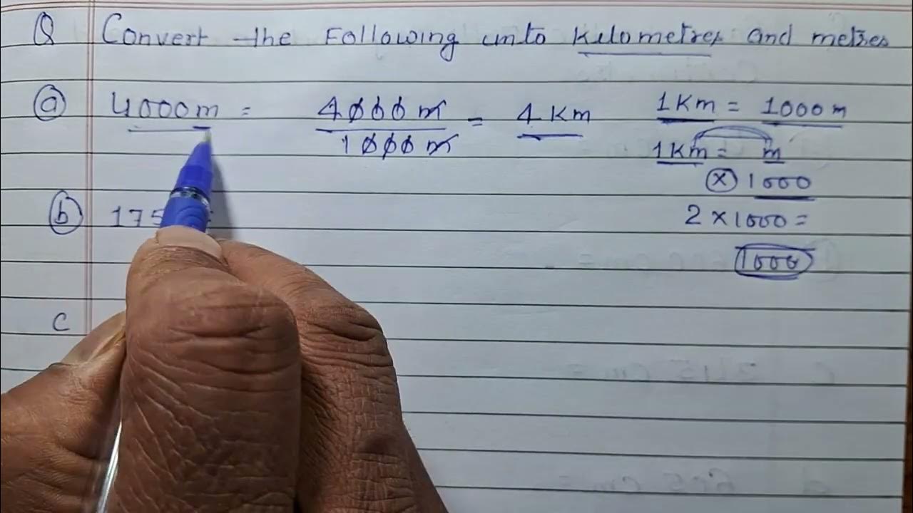 Convert the following into kilometres and metres - YouTube