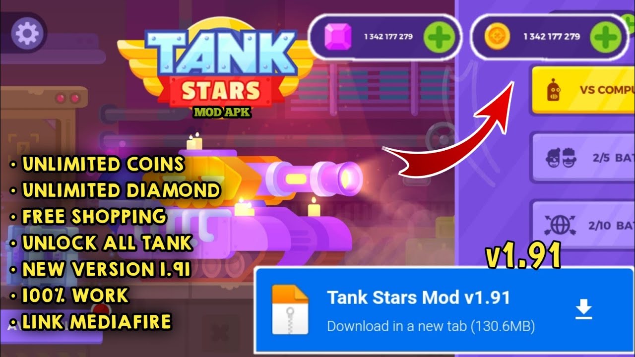 DOWNLOAD TANK STARS MOD APK V1.91 LATEST VERSION 2023 || NO PASSWORD ...