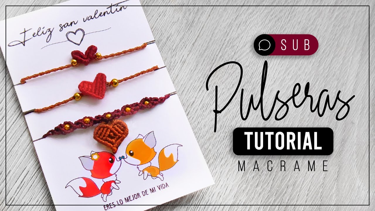 3 Pulseras Corazón » 💖 tutorial san valentín | como hacer pulseras de ...