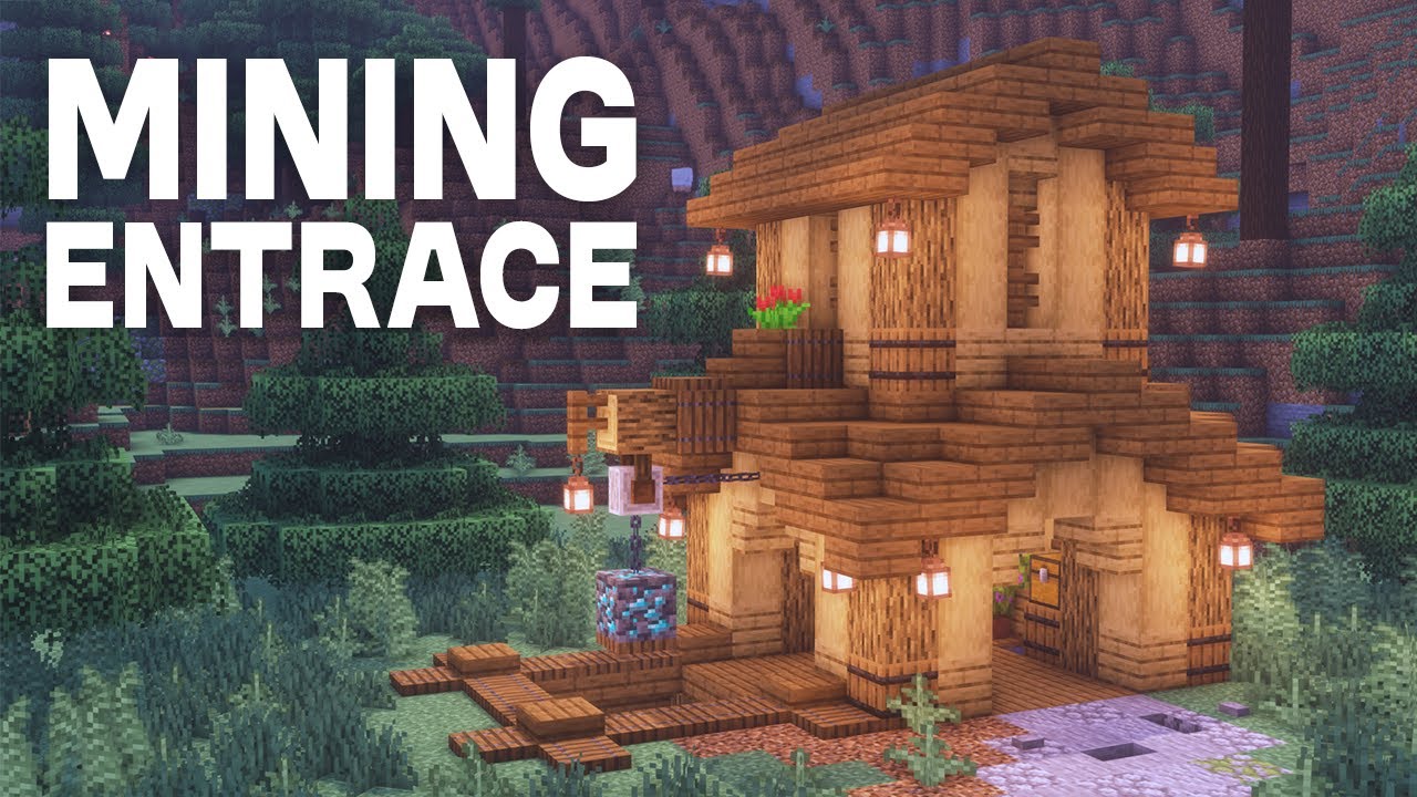 Minecraft I How To Build a Simple Mining Entrance House - Tutorial ...