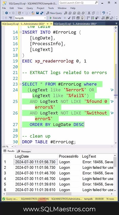 Reading SQL Server Error Log - YouTube