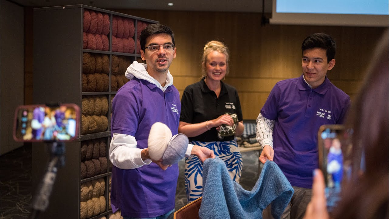 Anish Giri and Nodirbek Abdusattorov won a knitting competition at ...