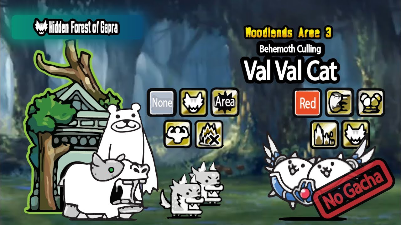 Woodlands Area 3 | Hidden Forest of Gapra | The Battle Cats | Val Val ...