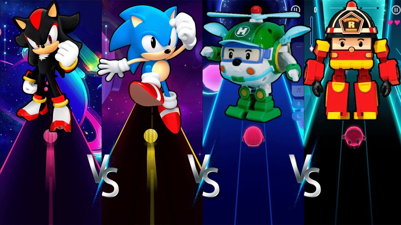 Dark Sonic Vs Hedgehog Sonic Vs Helly Robocar Vs Roy Fire Engine ...