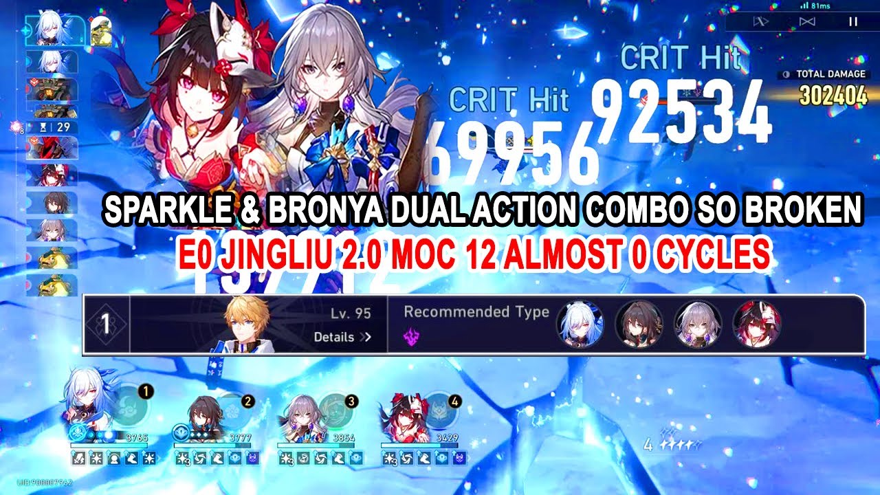 HSR Sparkle & Bronya Dual Action Combo So Broken - E0 Jingliu 2.0 MOC ...