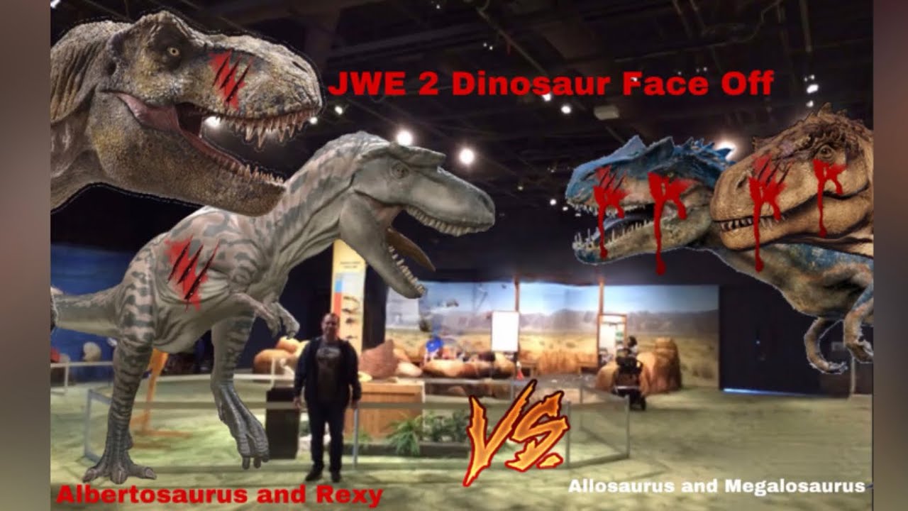 JWE 2 Dinosaur Face Off Albertosaurus and Rexy vs Allosaurus and ...