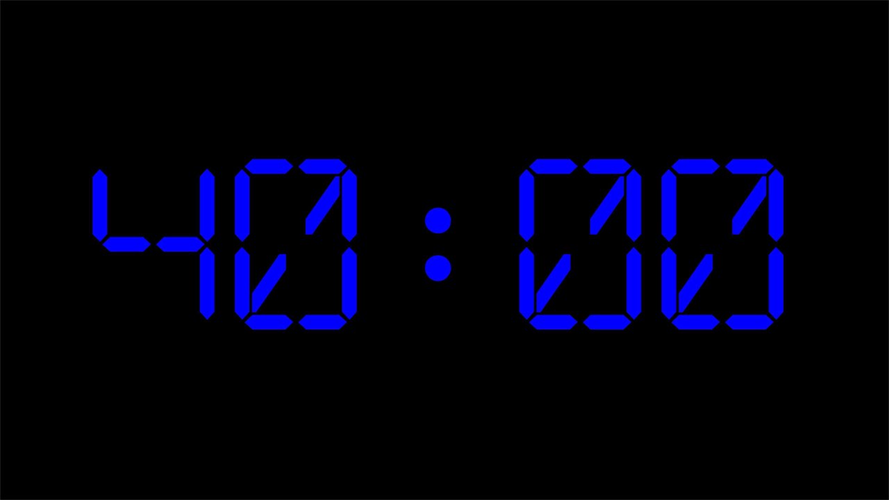 40 minute digital timer blue and black with an alarm - YouTube