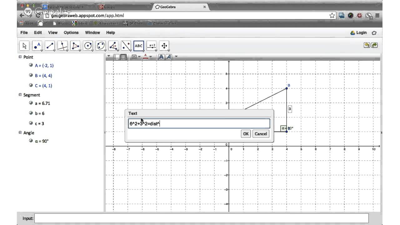 Diagonal Distance in Geogebra - YouTube