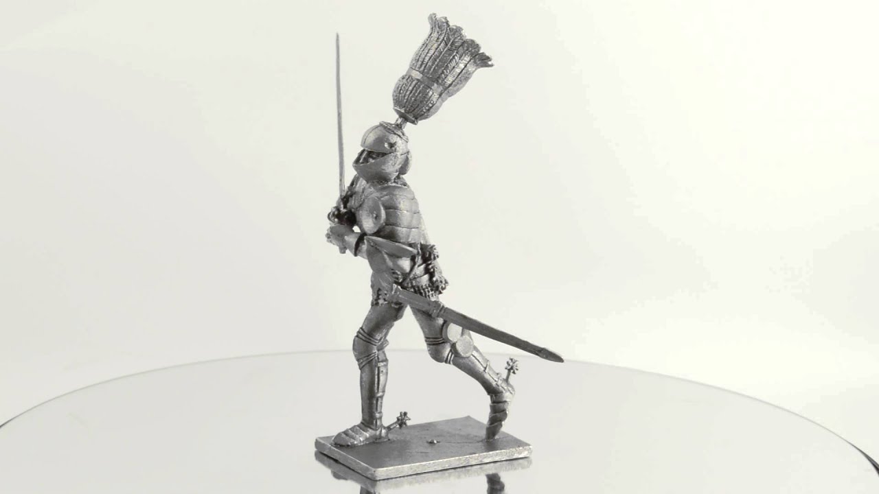 Knight. 14th century. Collection 54mm 1:32 miniature metal toy soldier ...