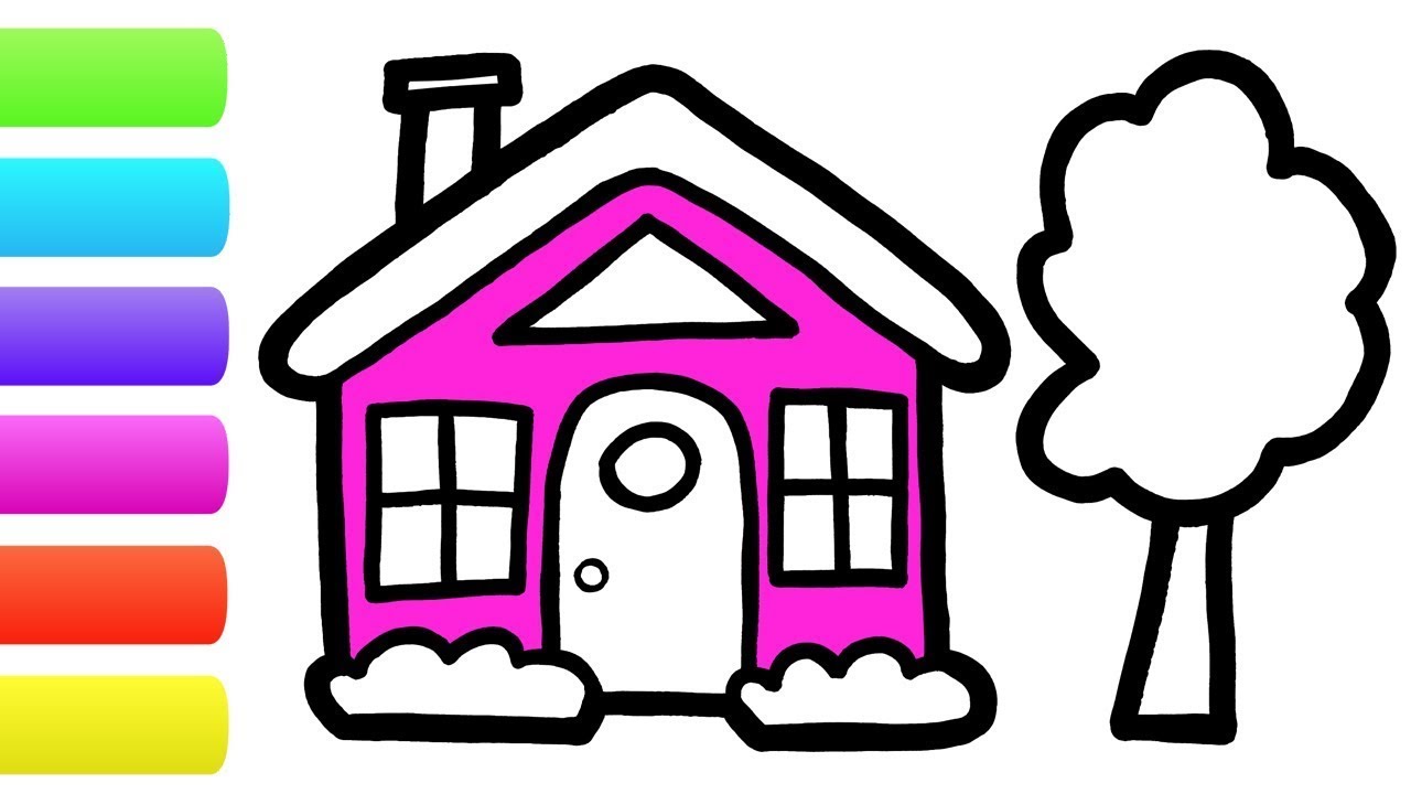 Very Easy Small House Drawing For Kids - YouTube