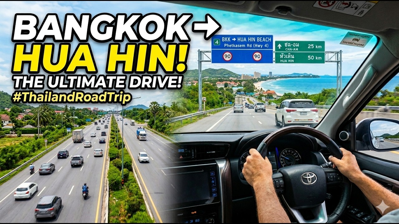Driving in Thailand Highway (Phetkasem Road), Driving from Bangkok to ...