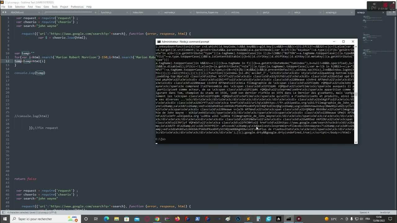 logiciel scrap node js - YouTube