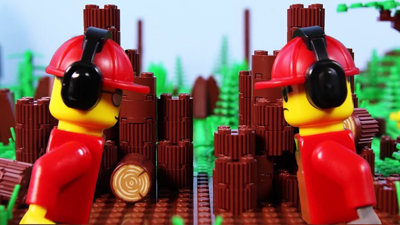 LEGO STOP MOTION: Lumberjack Competition! | LEGO City Adventure | Billy ...