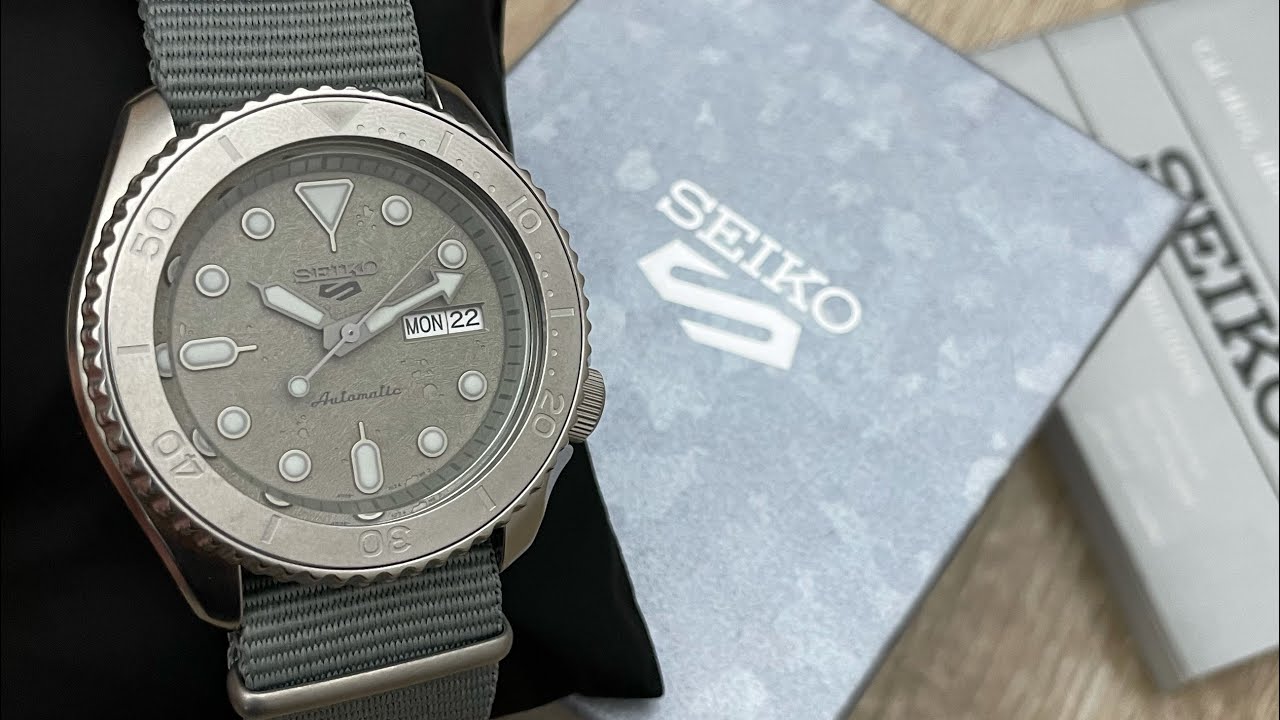 Seiko Automatic Gray Dial Gray Strap Men’s Watch SRPG61K1 (Unboxing ...