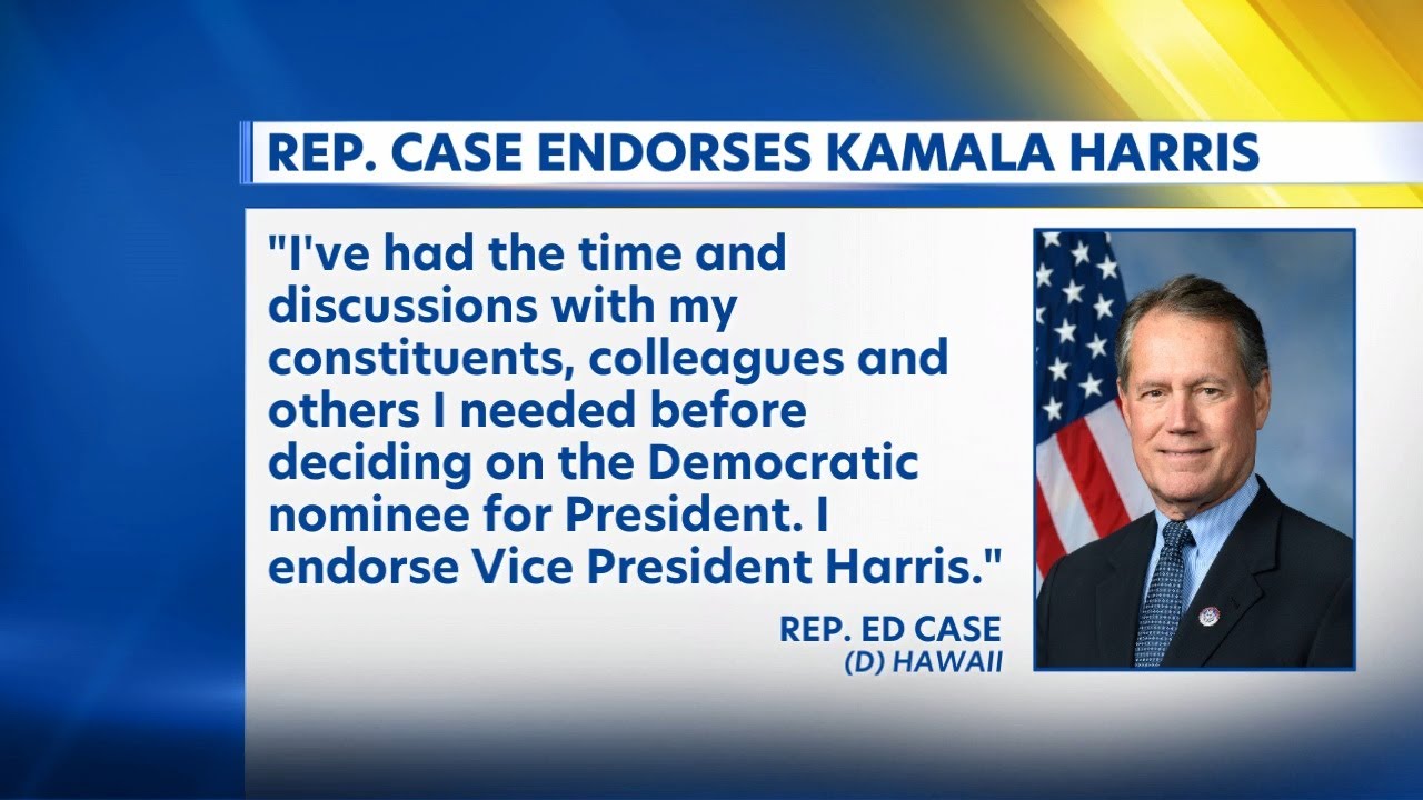 Hawaii Congressman Ed Case endorses Kamala Harris for President - YouTube
