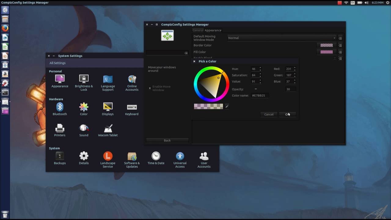 New Compiz Moving Windows options. - YouTube
