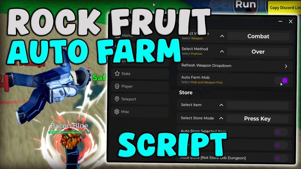[+X30 Okarun Rerun+Final Zero] Roblox Rock Fruit Script Auto Farm & Max ...