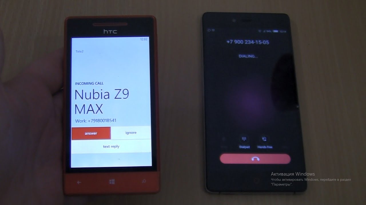 Incoming call & Outgoing call at the Same Time Nubia Z9 max+HTC 8s RED - YouTube