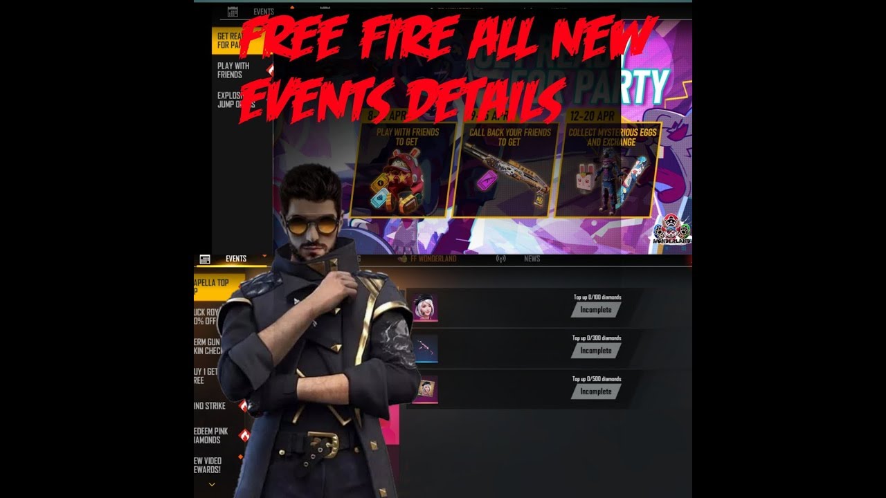 Free fire all new events details - YouTube