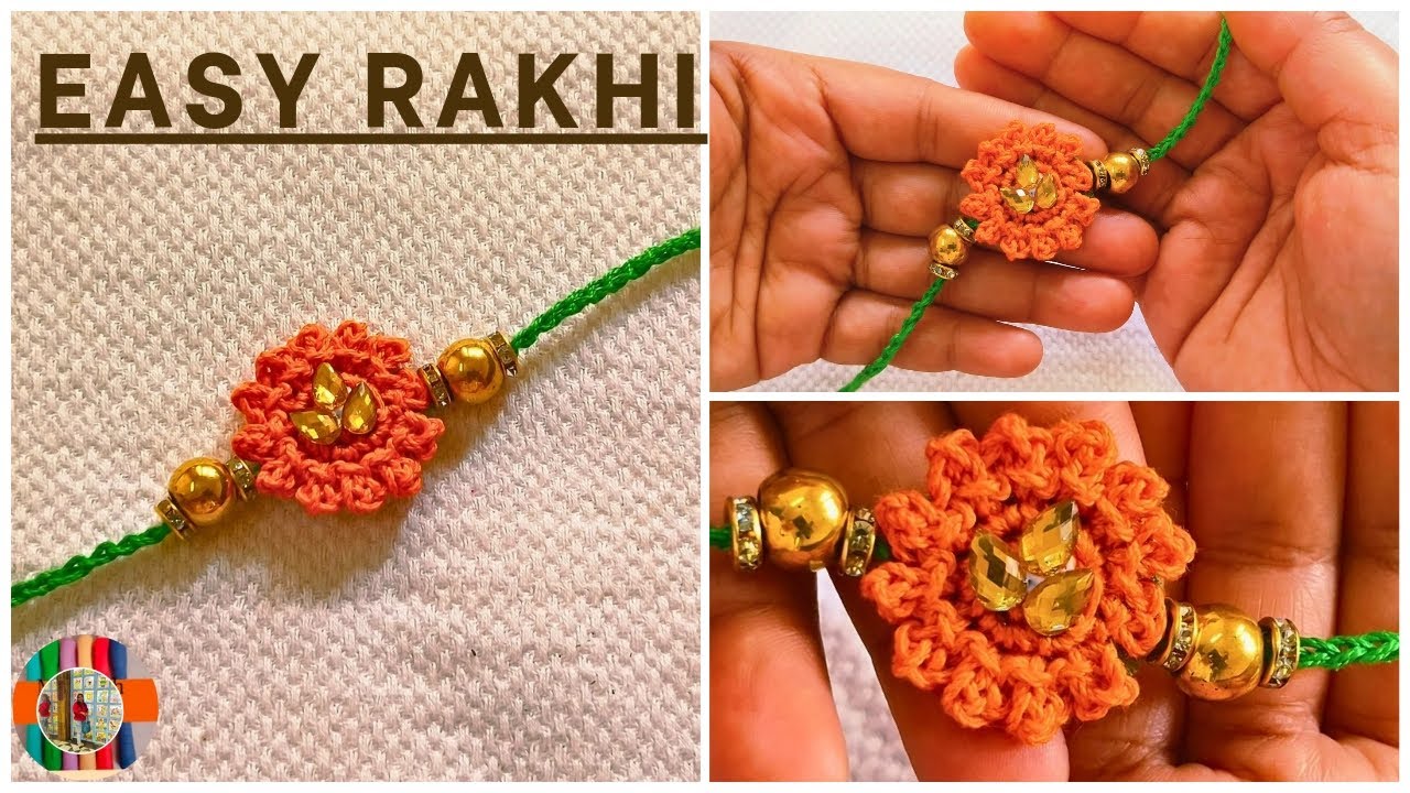 Easy Rakhi making at home / RAKHI DIY / Home made Rakhi - YouTube