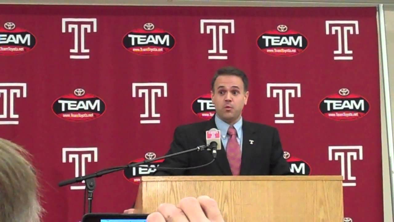 Matt Rhule Introduced as Newest Temple Football Head Coach - YouTube
